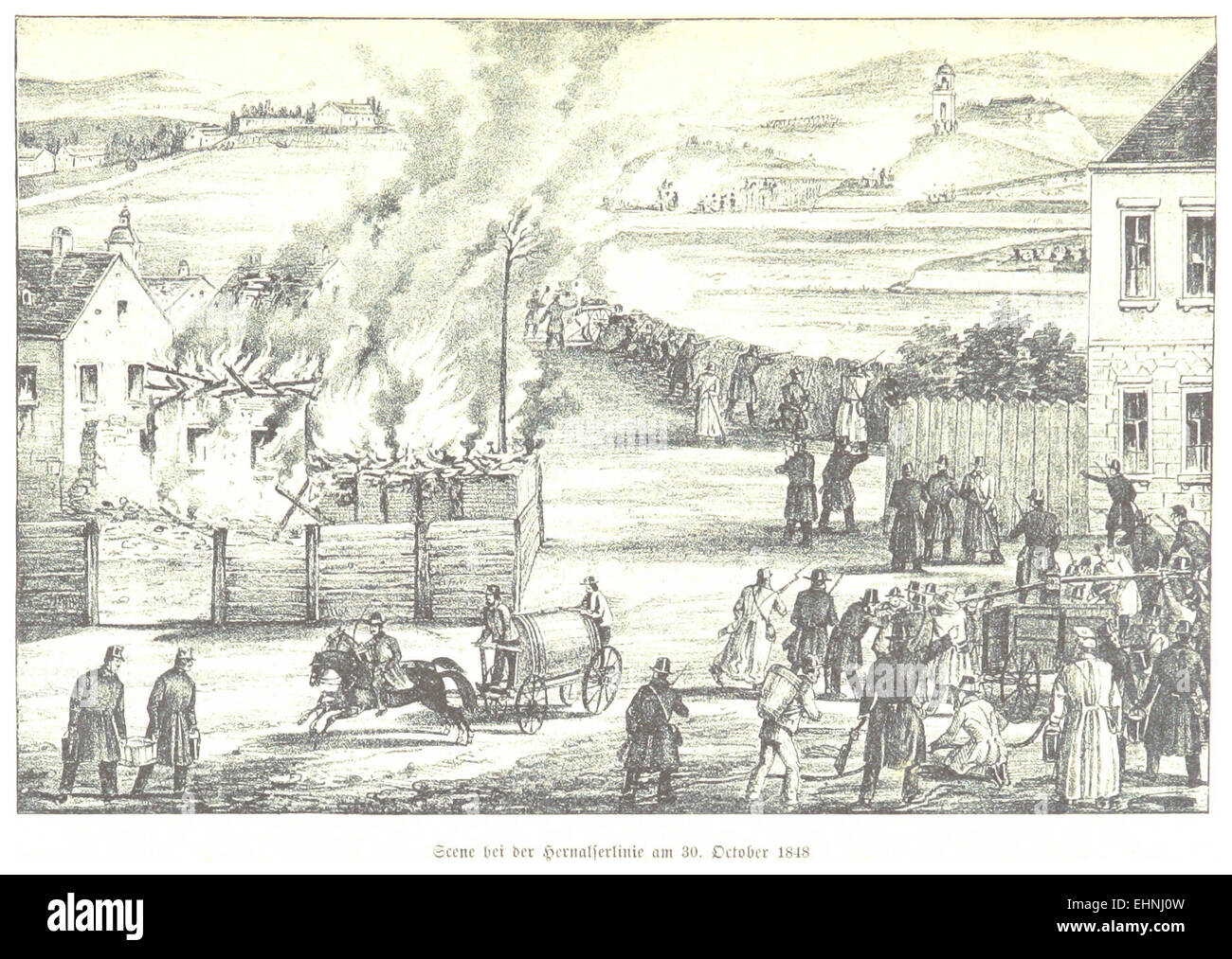 This 1898 illustration by Bach depicts a scene from the Hernalferlinie ...