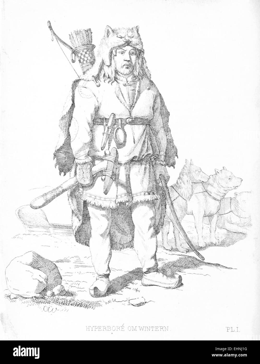 This 1850 illustration by Mellin depicts the harsh winter landscape of ...