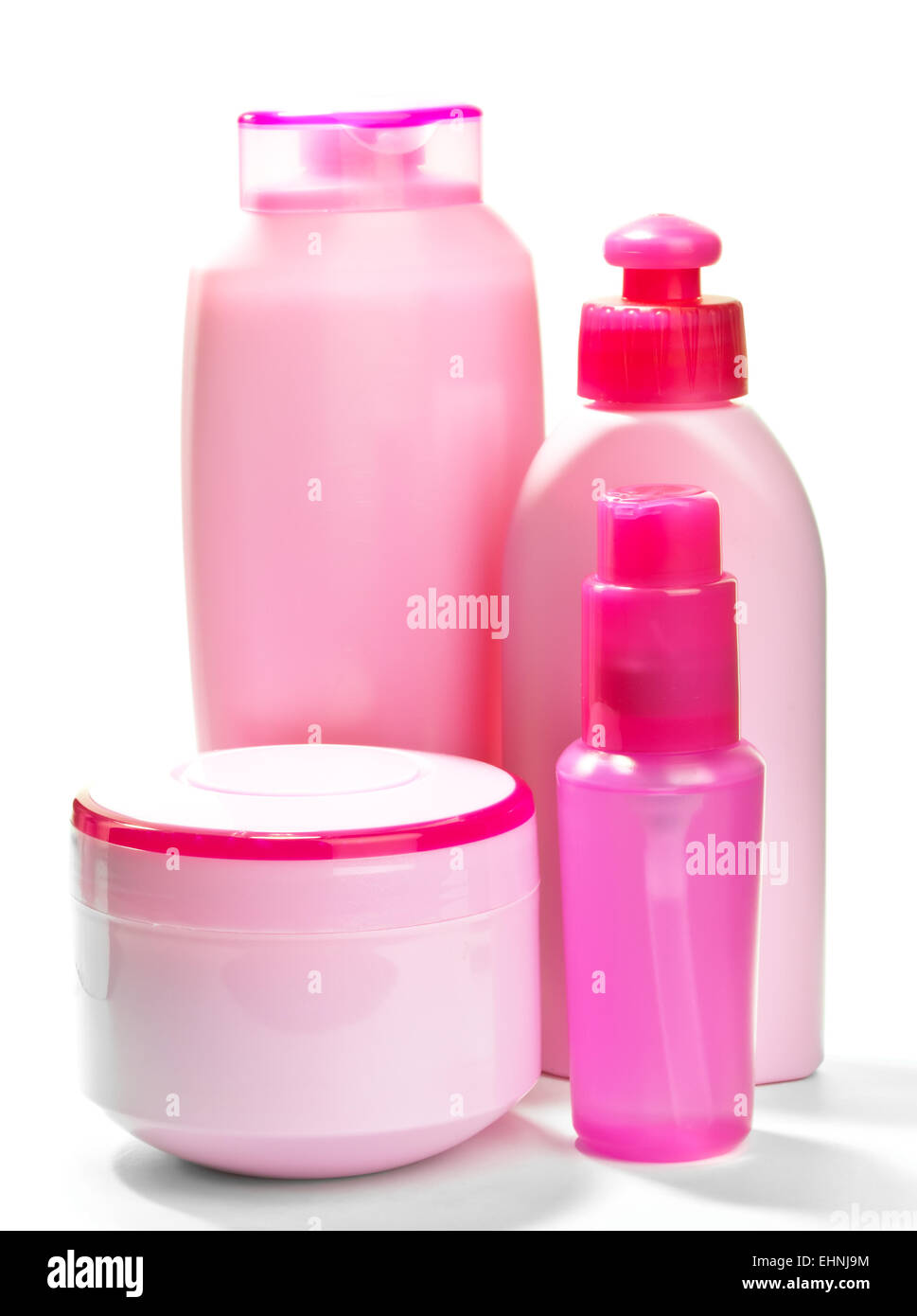 Pink bottles for cosmetics Stock Photo - Alamy