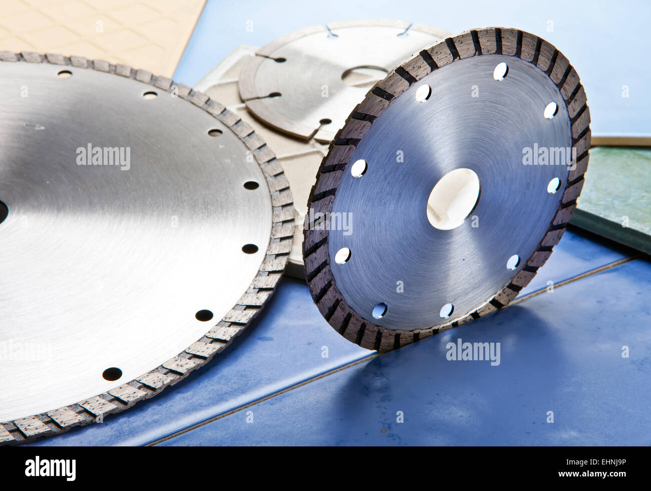 Diamond discs for cutting of tile Stock Photo - Alamy