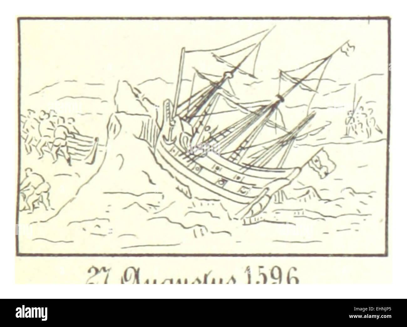 This 1873 drawing by Veer represents an event or scene dated August 27 ...