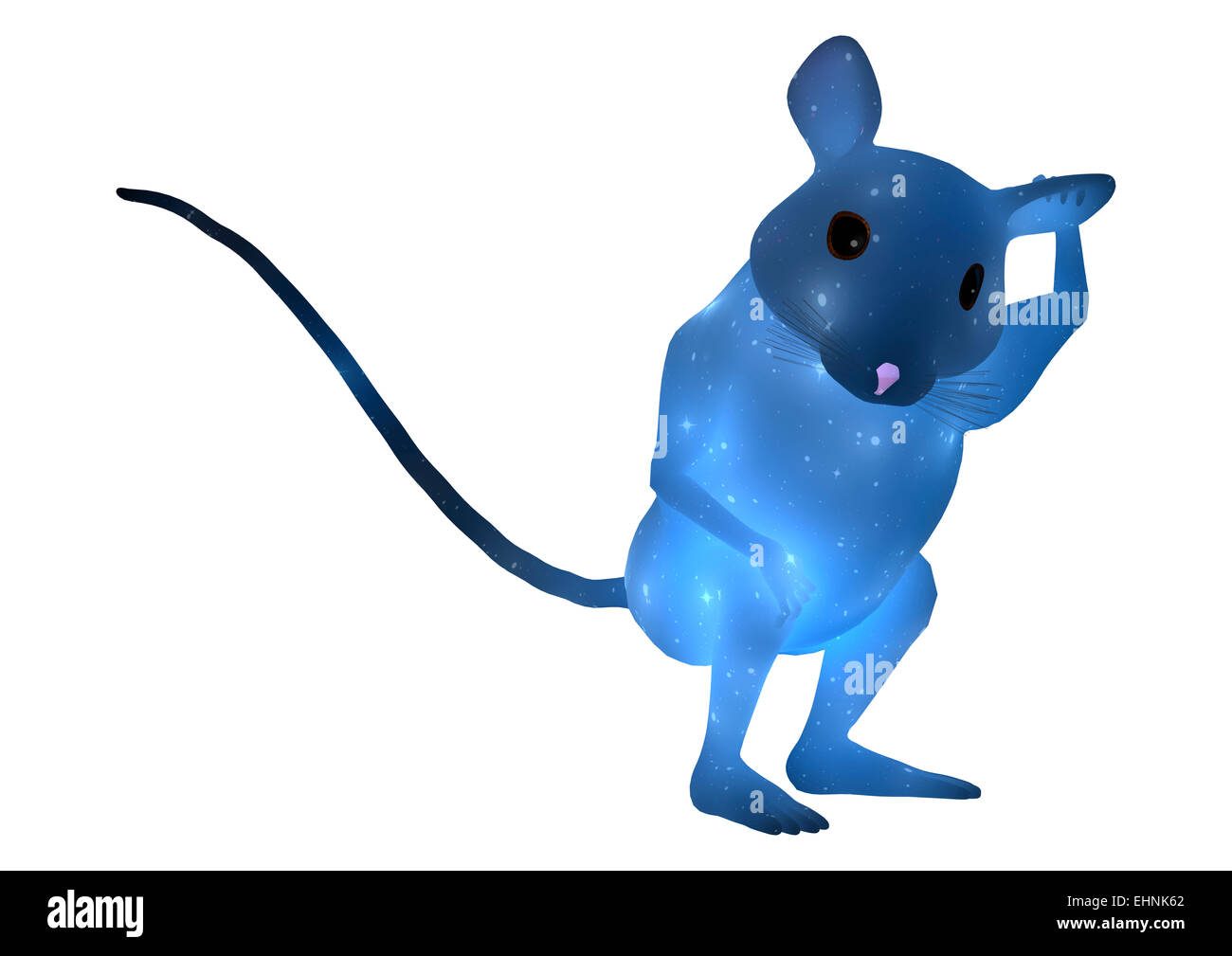 3D digital render of a blue house mouse isolated on white background ...