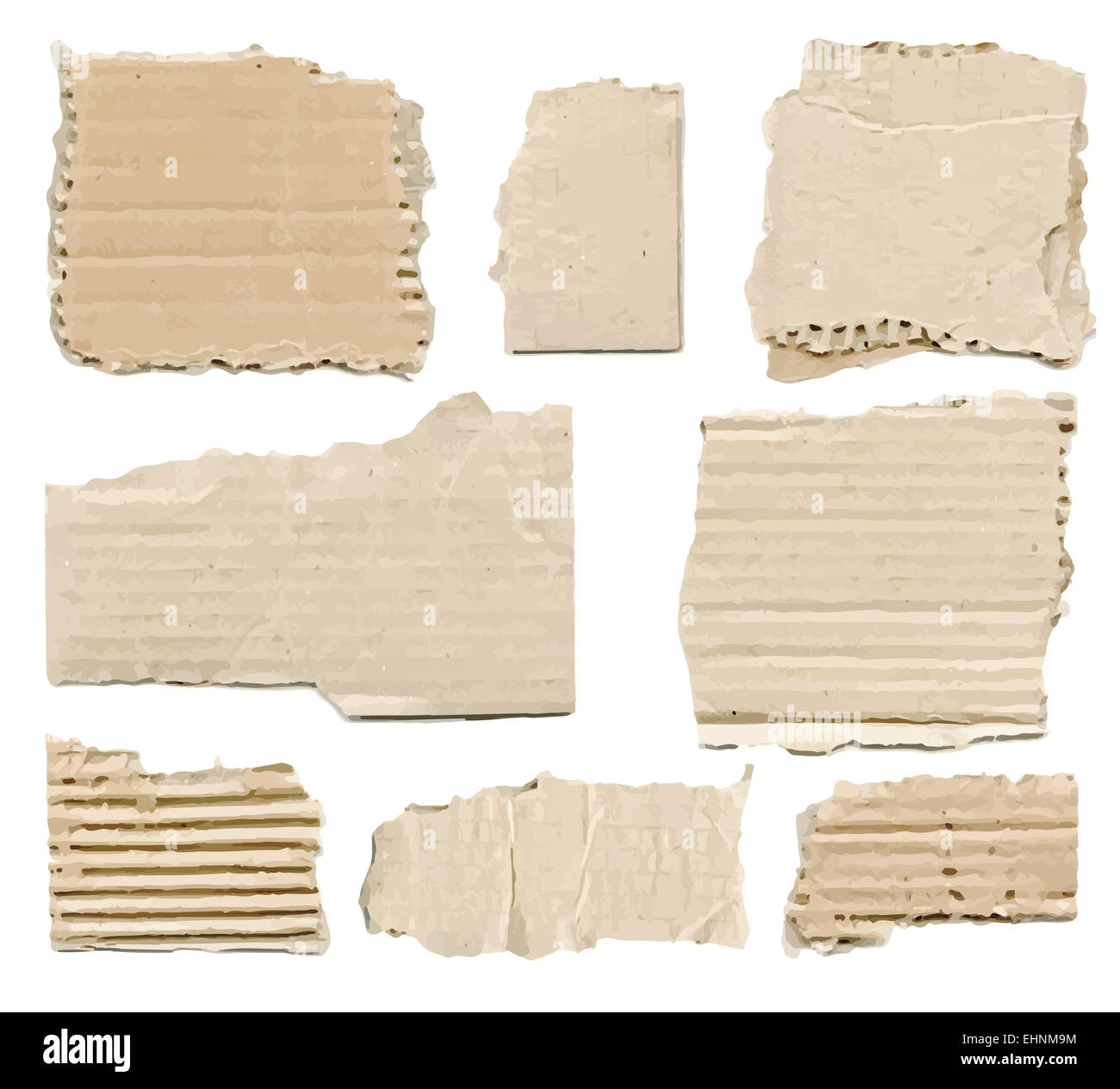 Collection of brown torn paper pieces Stock Photo - Alamy