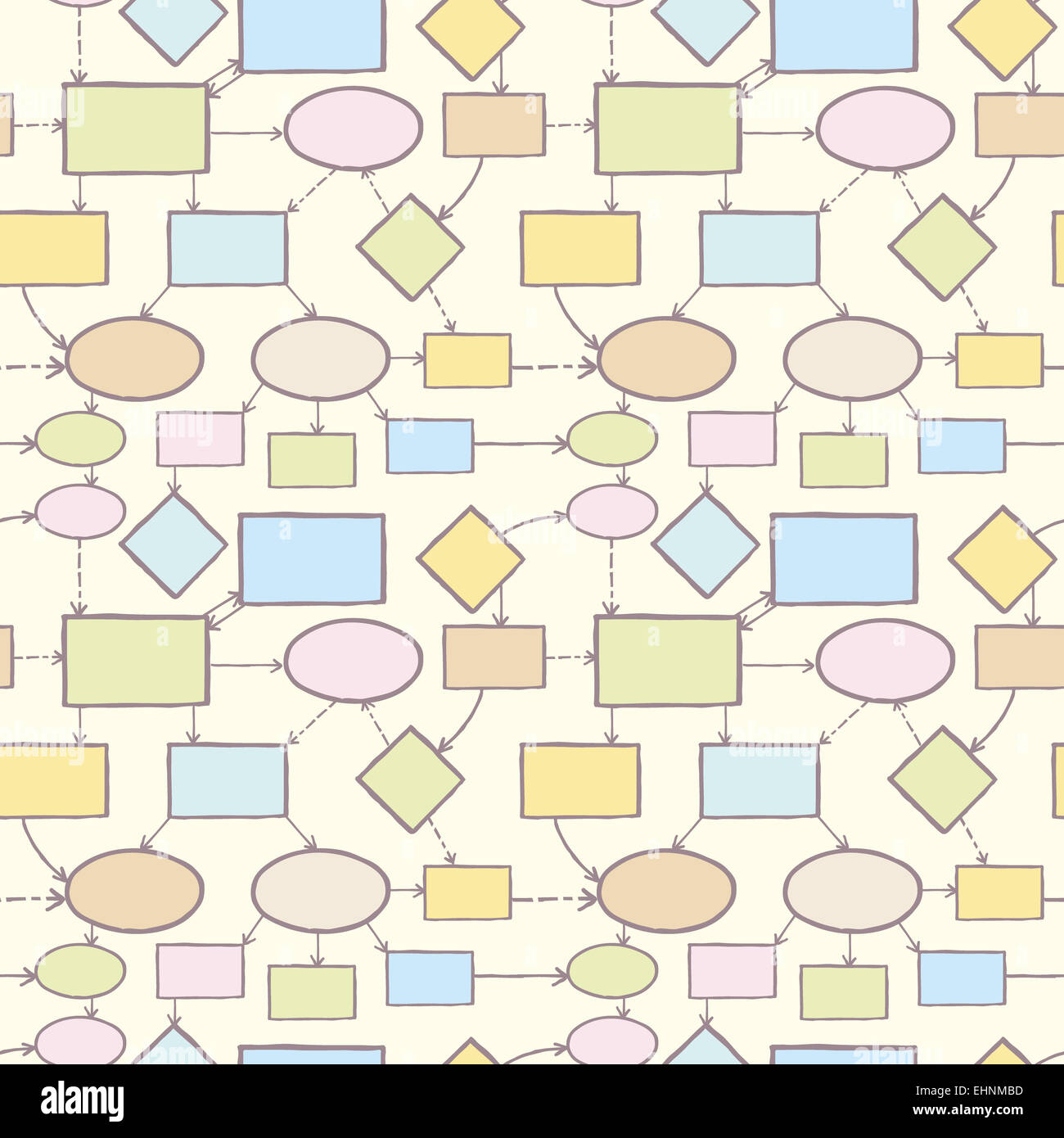 Mind map vector seamless pattern background template Stock Photo - Alamy