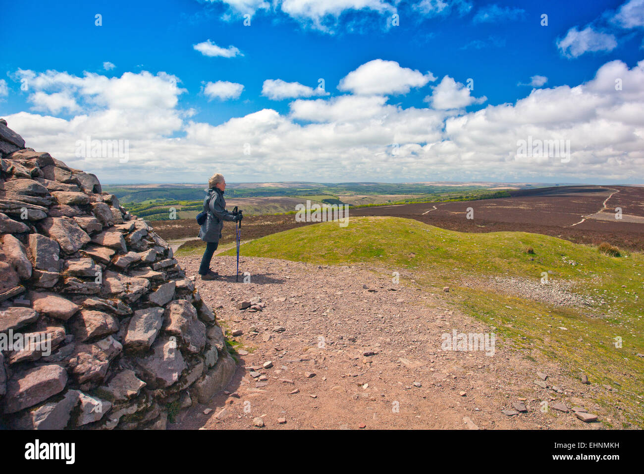 The impressive summit cairn on Dunkery Beacon 1,705ft - the highest ...
