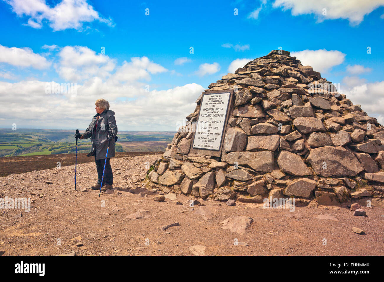 The impressive summit cairn on Dunkery Beacon 1,705ft - the highest ...