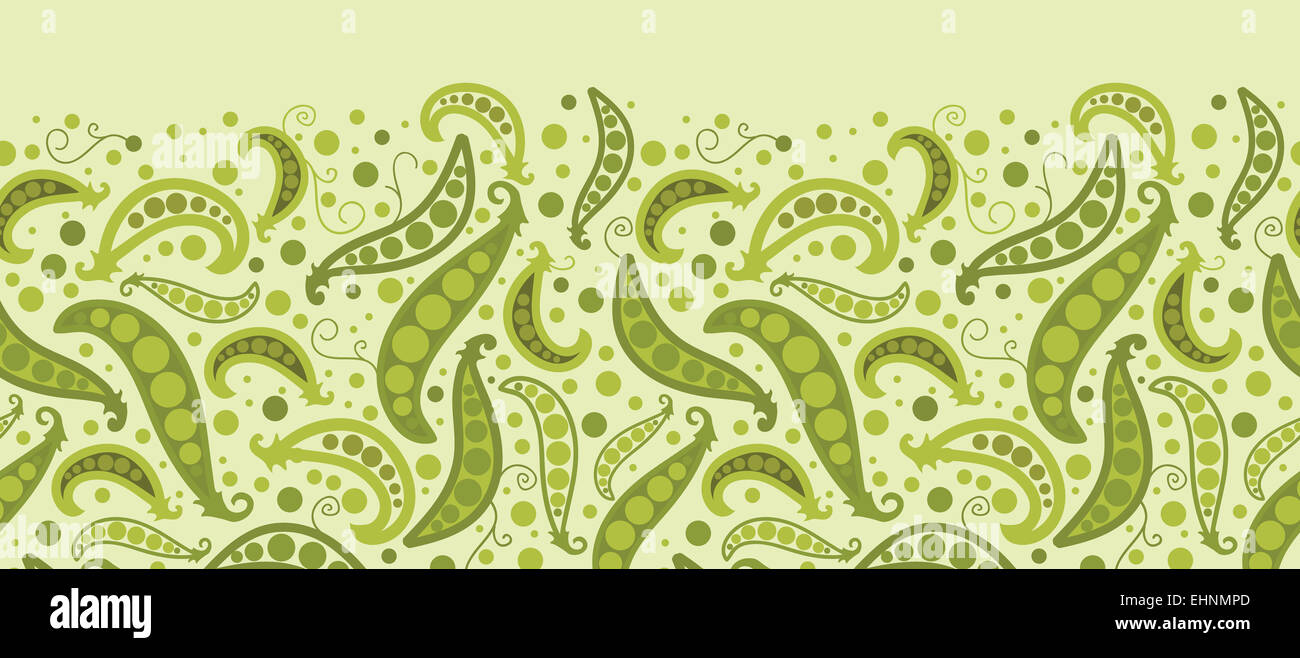 Green peas horizontal seamless pattern background border Stock Photo ...