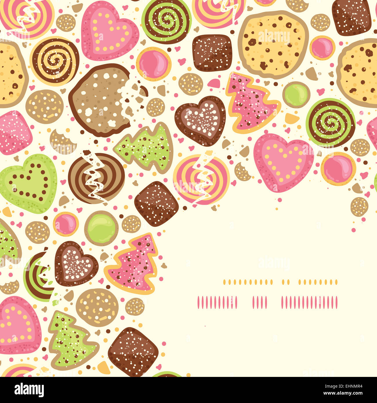 Colorful cookies corner pattern background Stock Photo - Alamy