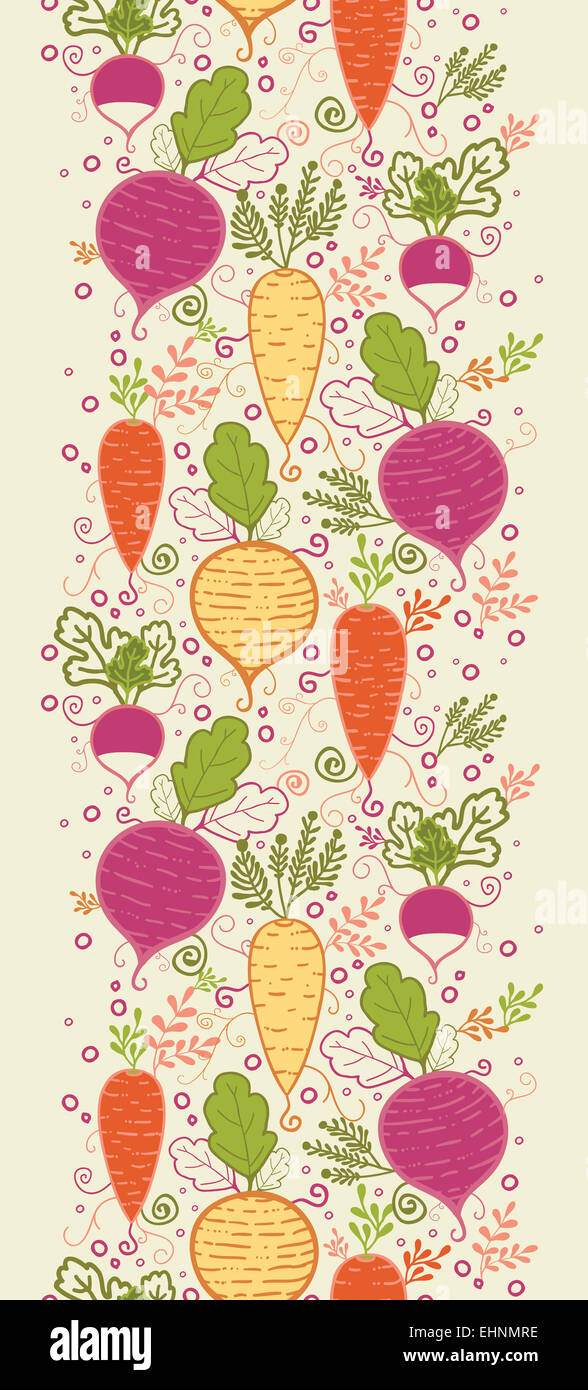 Root vegetables vertical seamless pattern background border Stock Photo ...