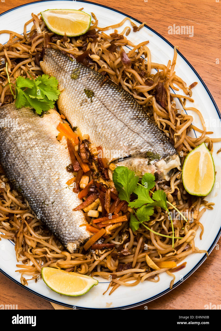 Stuffed Sea Bass Stock Photo - Alamy