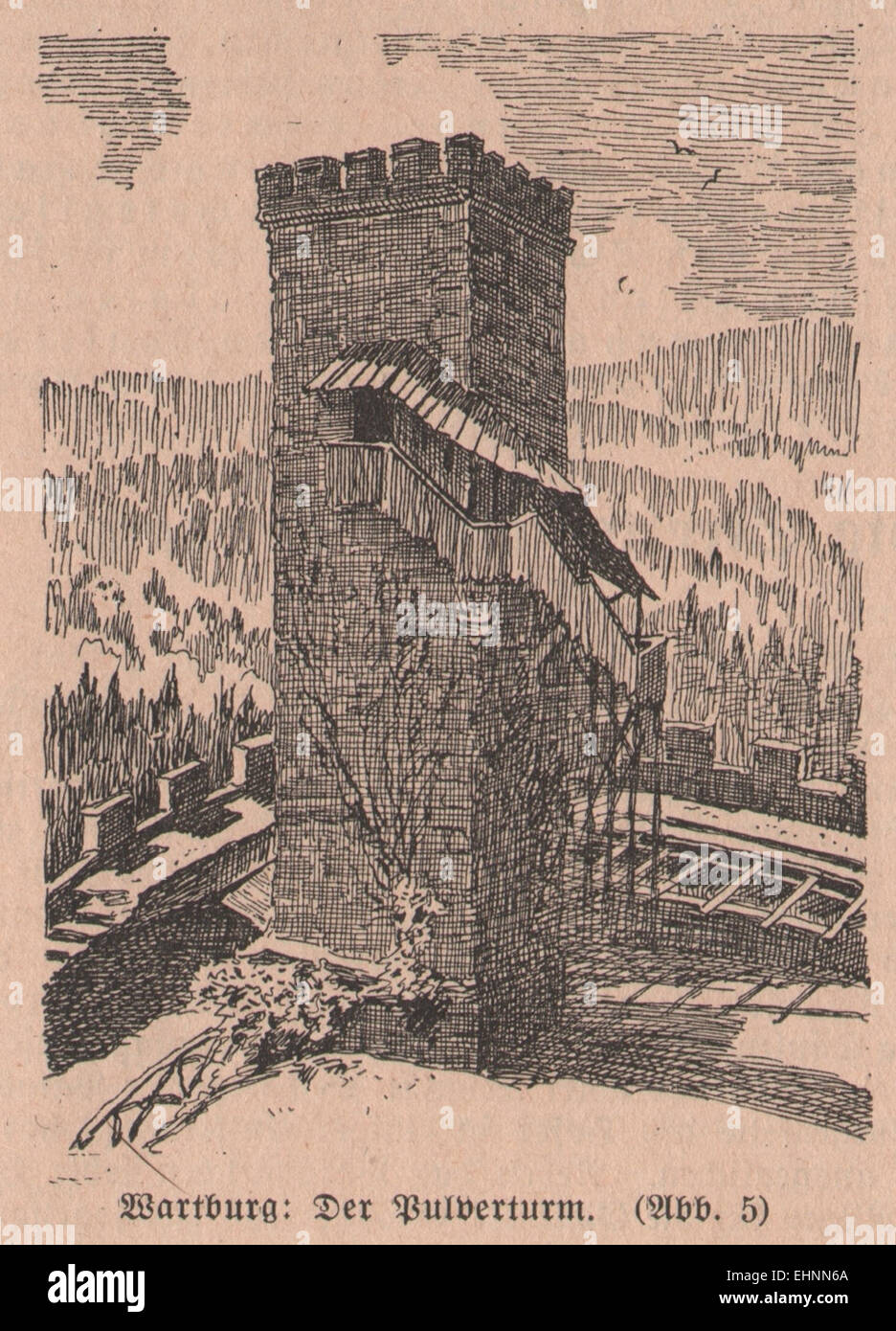Streitenfeld (1849-1930) Sechs Zeichnungen der Wartburg, Abb.5 Der Pulverturm Stock Photo - Alamy