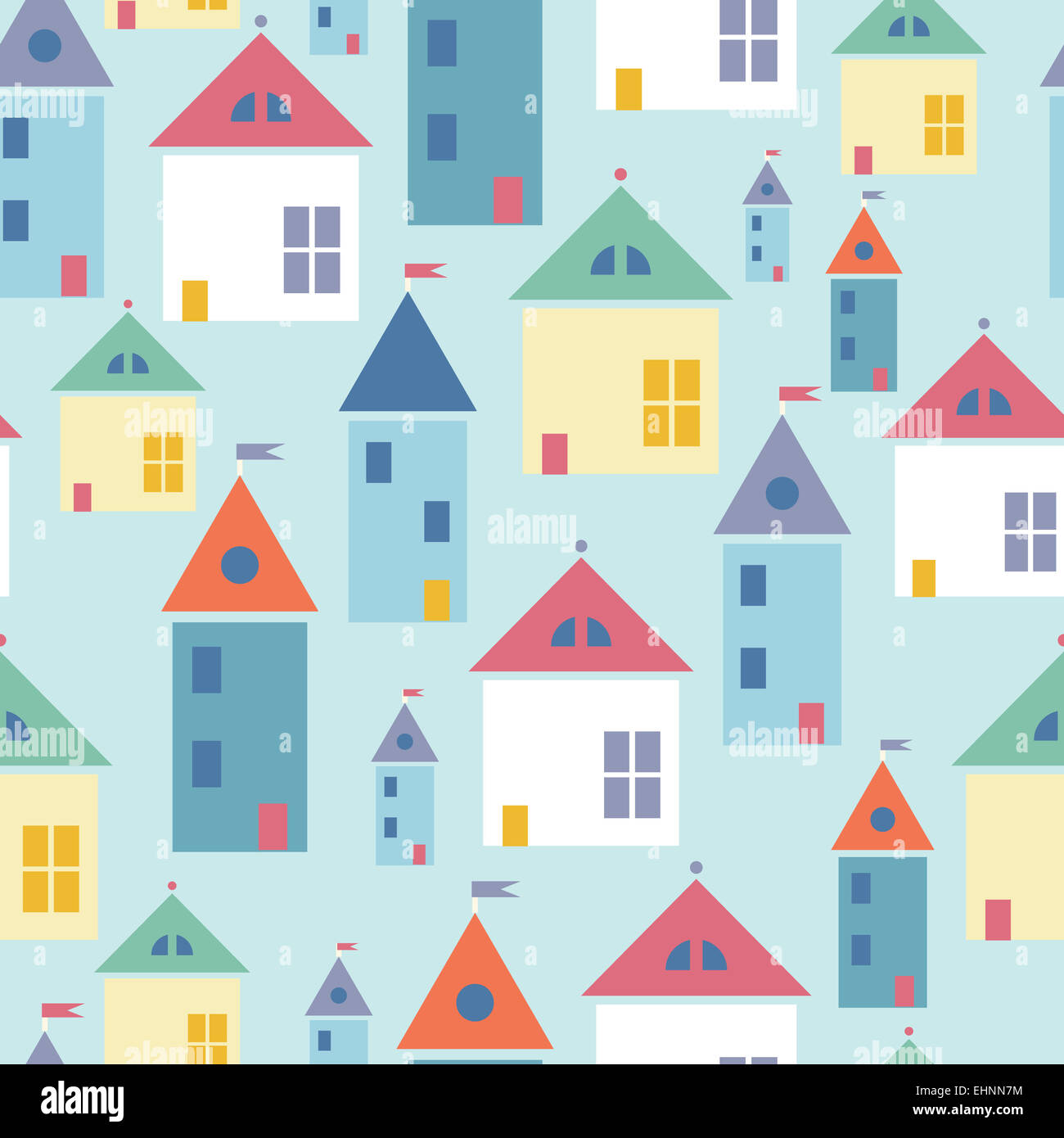 Seamless pattern windows night hi-res stock photography and images - Alamy