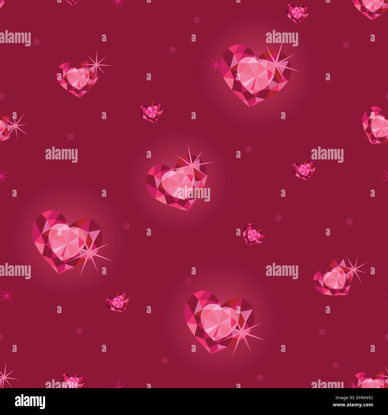 Ruby heart diamonds seamless pattern background Stock Photo - Alamy