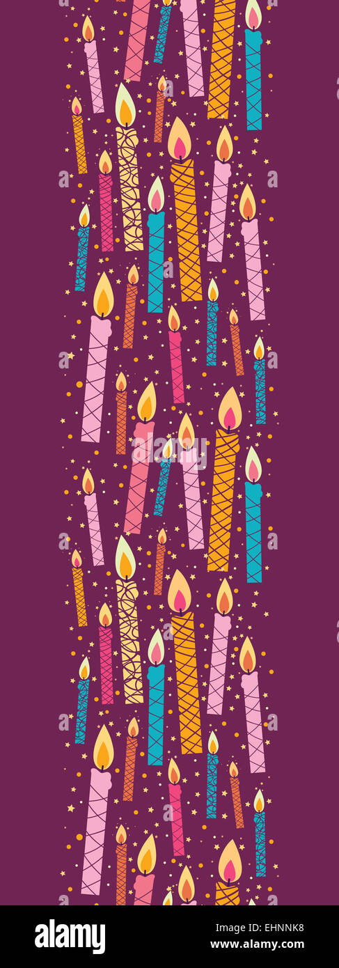colorful birthday candles vertical seamless pattern background Stock ...