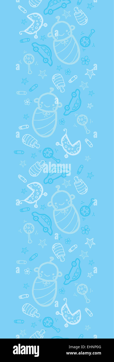 Baby boy blue vertical seamless pattern background border Stock Photo ...