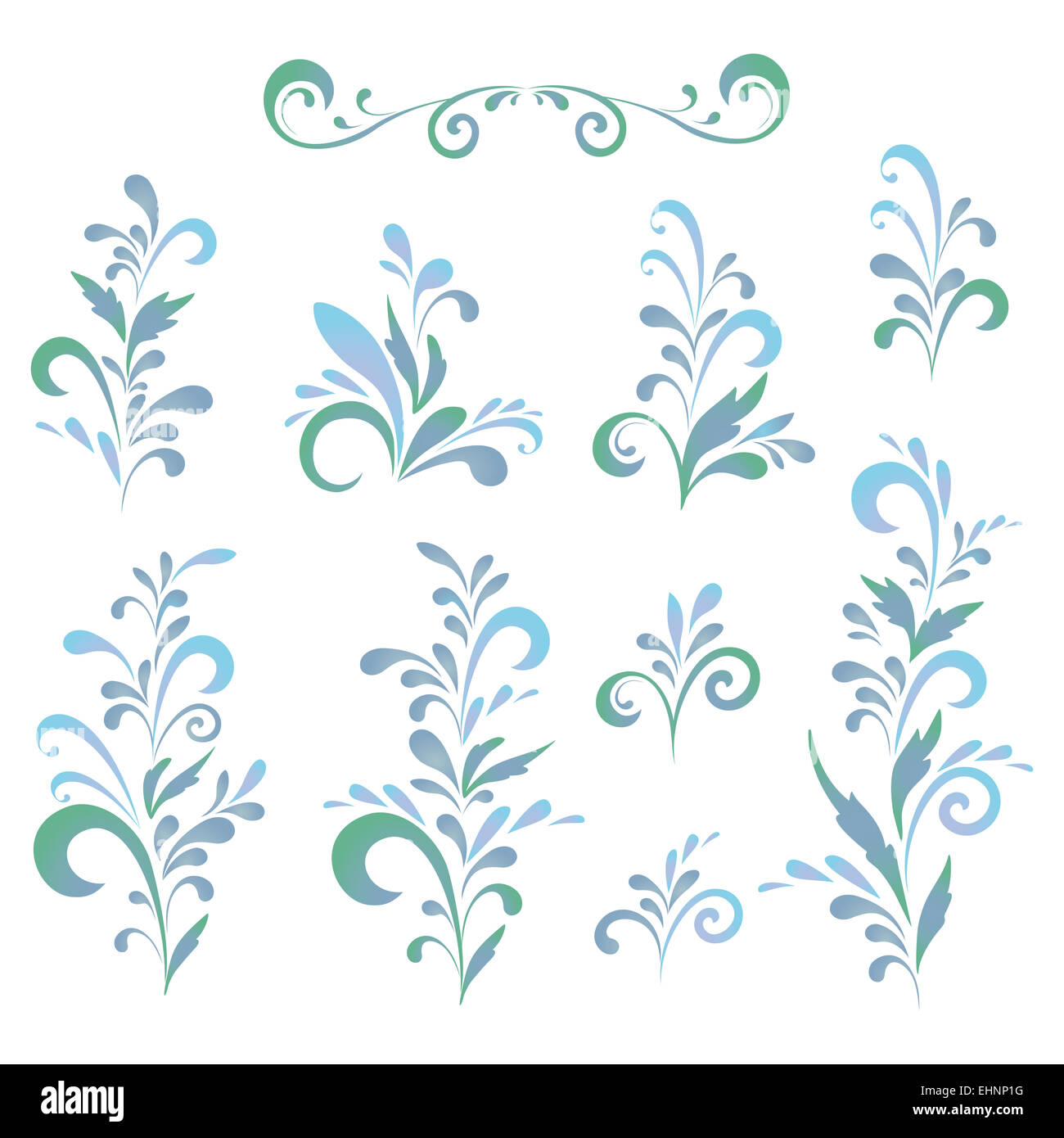 Abstract floral patterns, silhouettes Stock Photo - Alamy