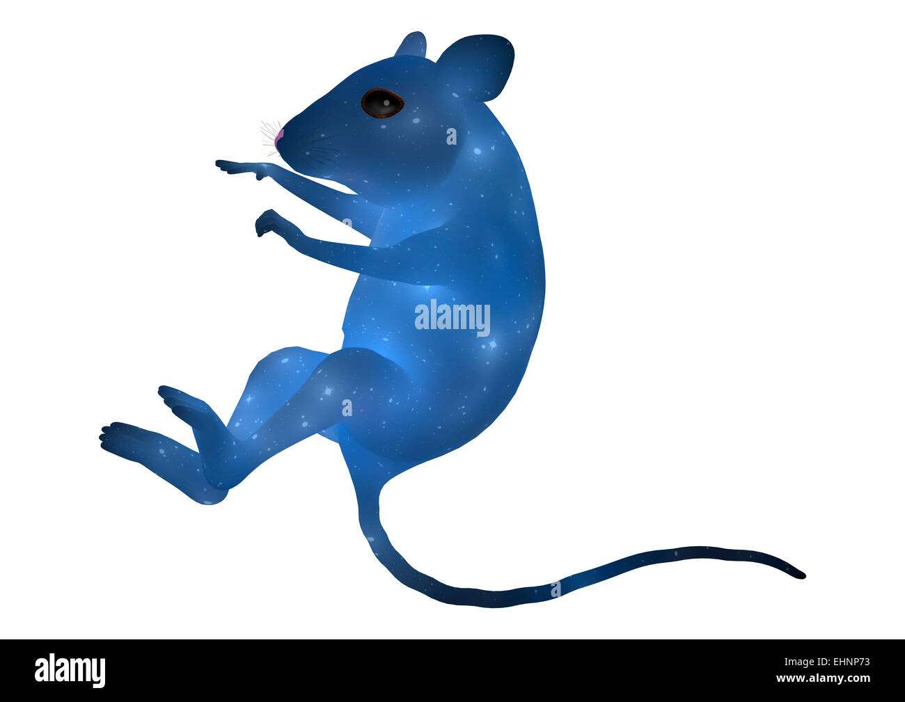 3D digital render of a blue house mouse isolated on white background ...