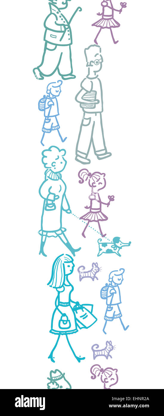 People walking vertical seamless pattern hi-res stock photography and ...