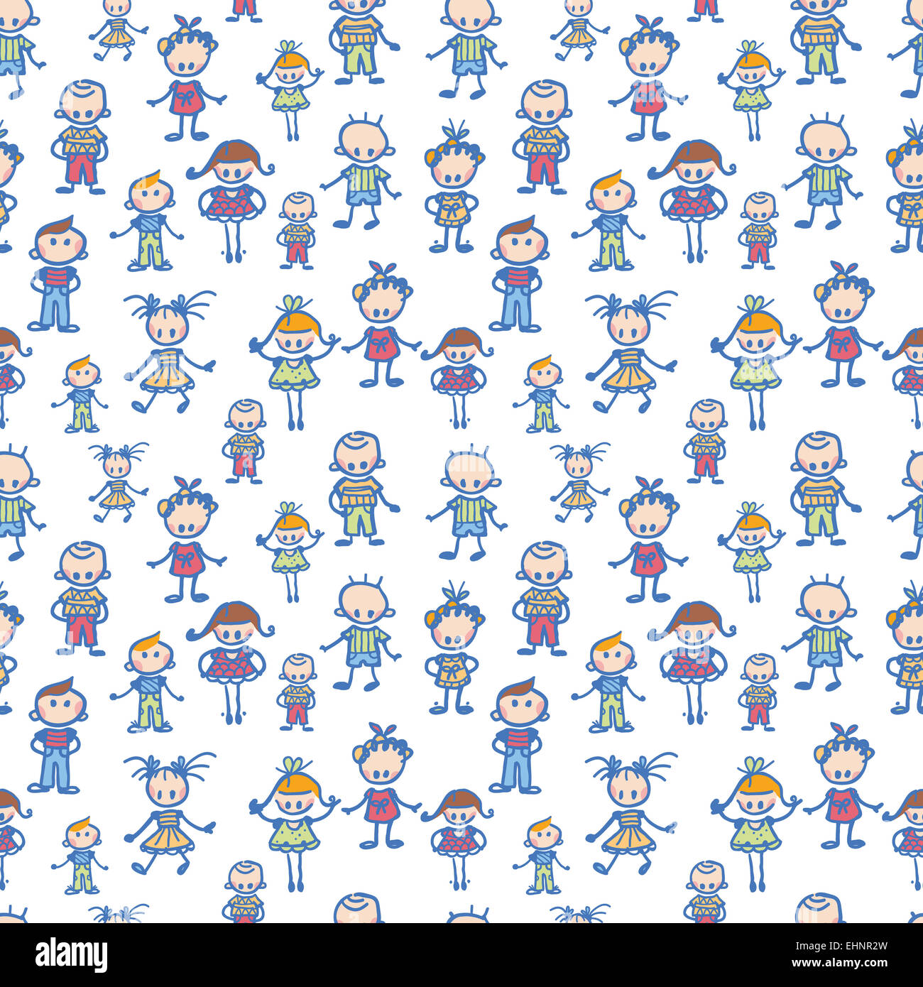 Playing children seamless pattern background Stock Photo - Alamy