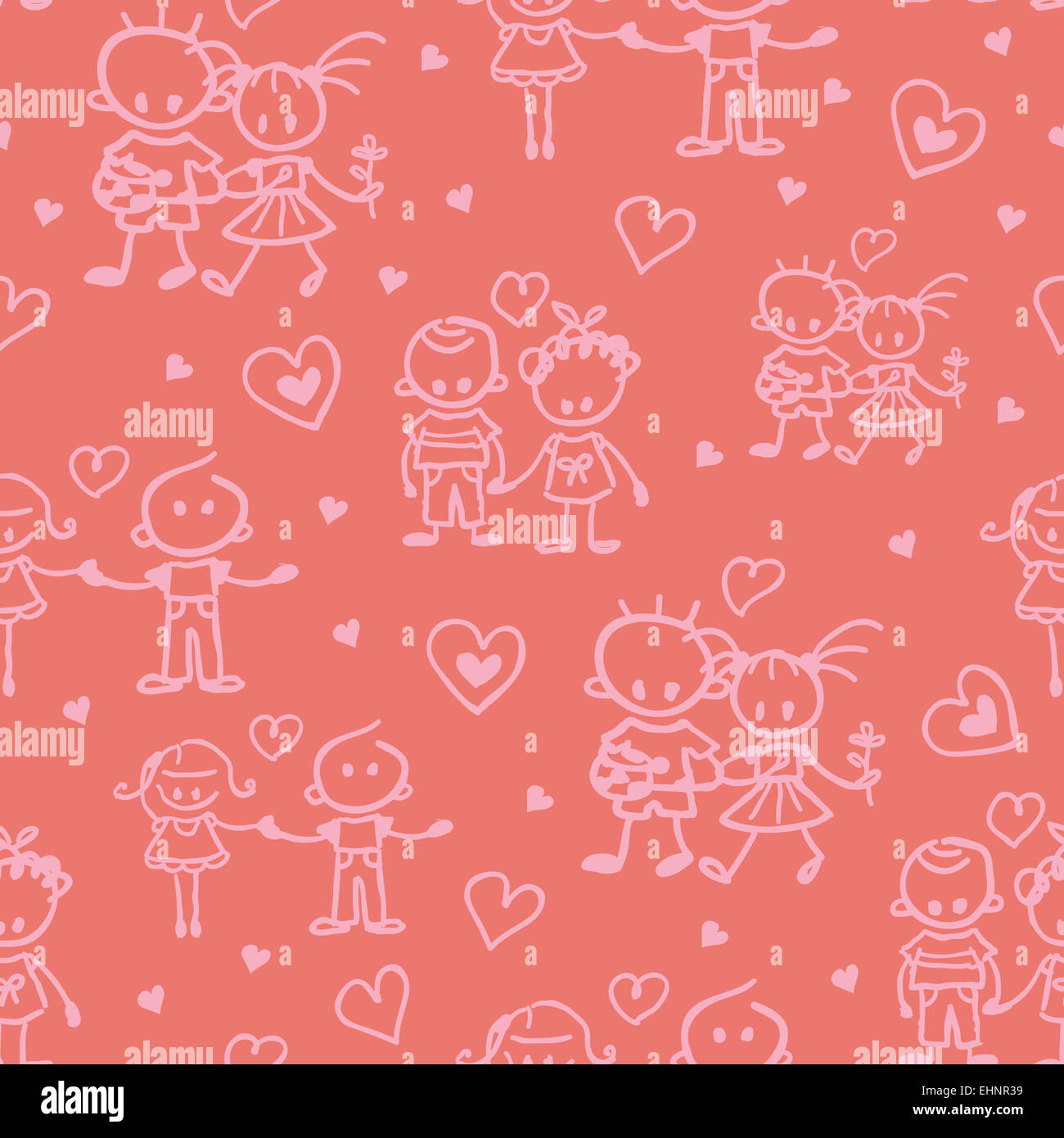 Couples in love seamless pattern background Stock Photo - Alamy