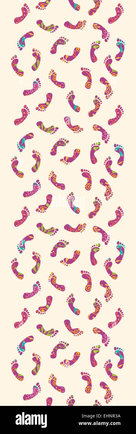 Colorful foot prints vertical seamless pattern background Stock Photo ...