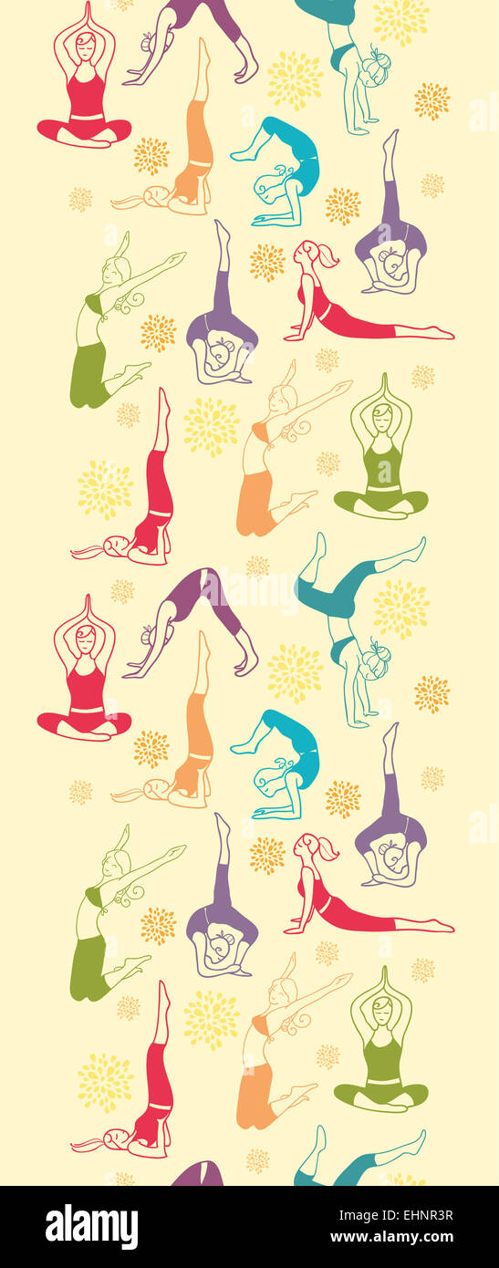 Workout fitness girls vertical seamless pattern background Stock Photo ...