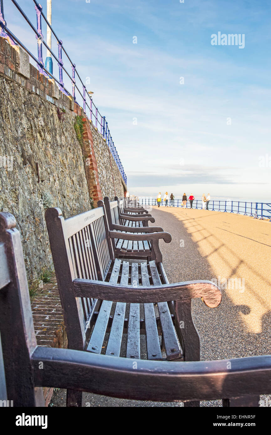 Benches at the Beach at Eastbourne Stock Photo - Alamy