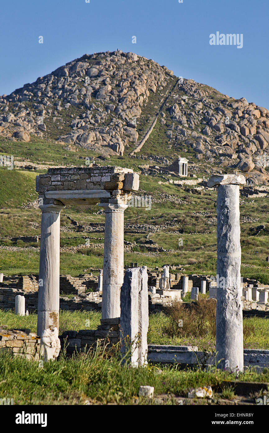 The island of Delos near Mykonos has always a sacred island. The island ...