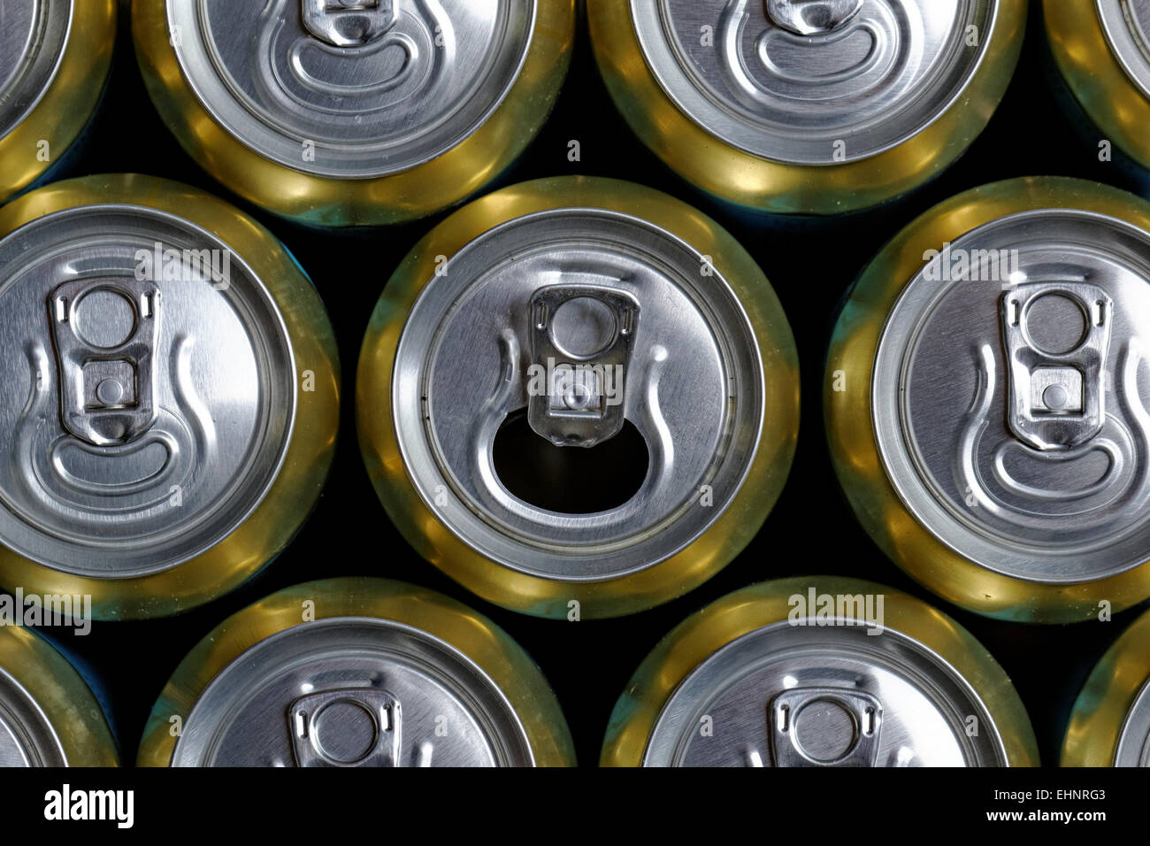 Much of drinking cans close up Stock Photo - Alamy
