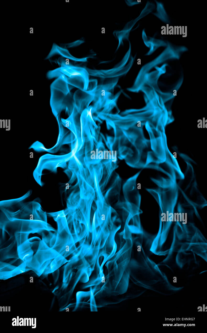blue flames of fire as abstract backgorund Stock Photo - Alamy