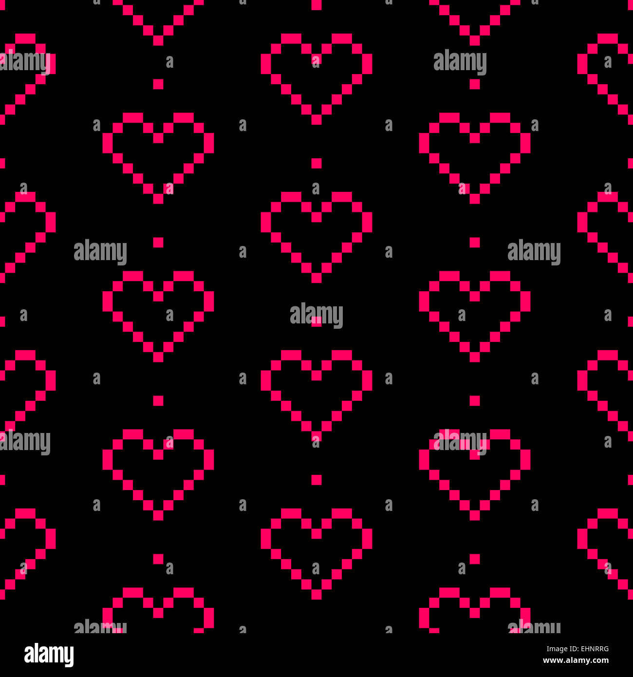Vector seamless pixel heart pattern for Valentine's Day Stock Photo - Alamy