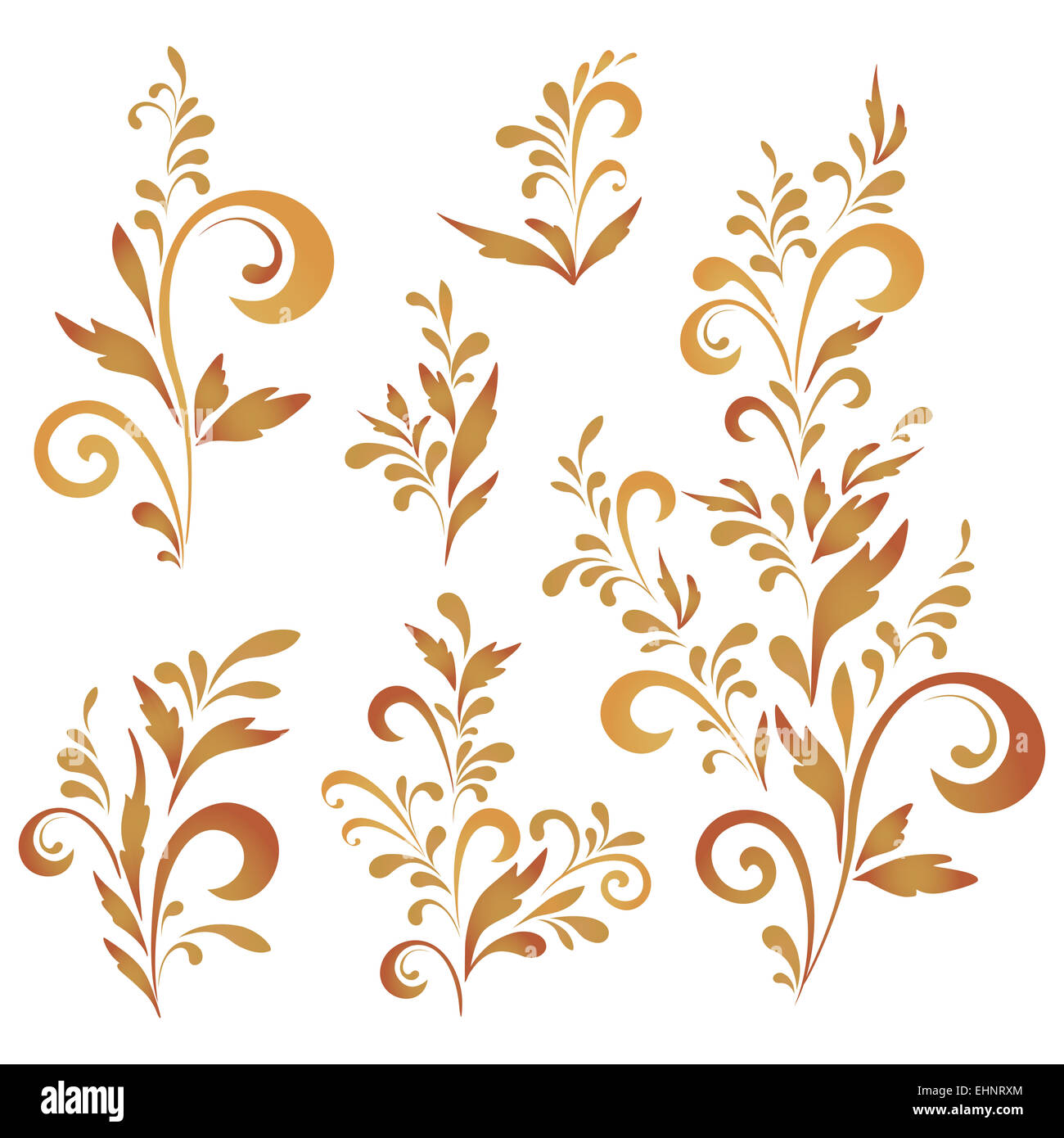 Abstract floral patterns, silhouettes Stock Photo - Alamy
