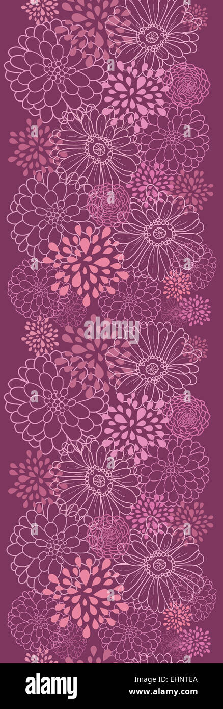 Purple field flowers vertical seamless pattern border Stock Photo - Alamy