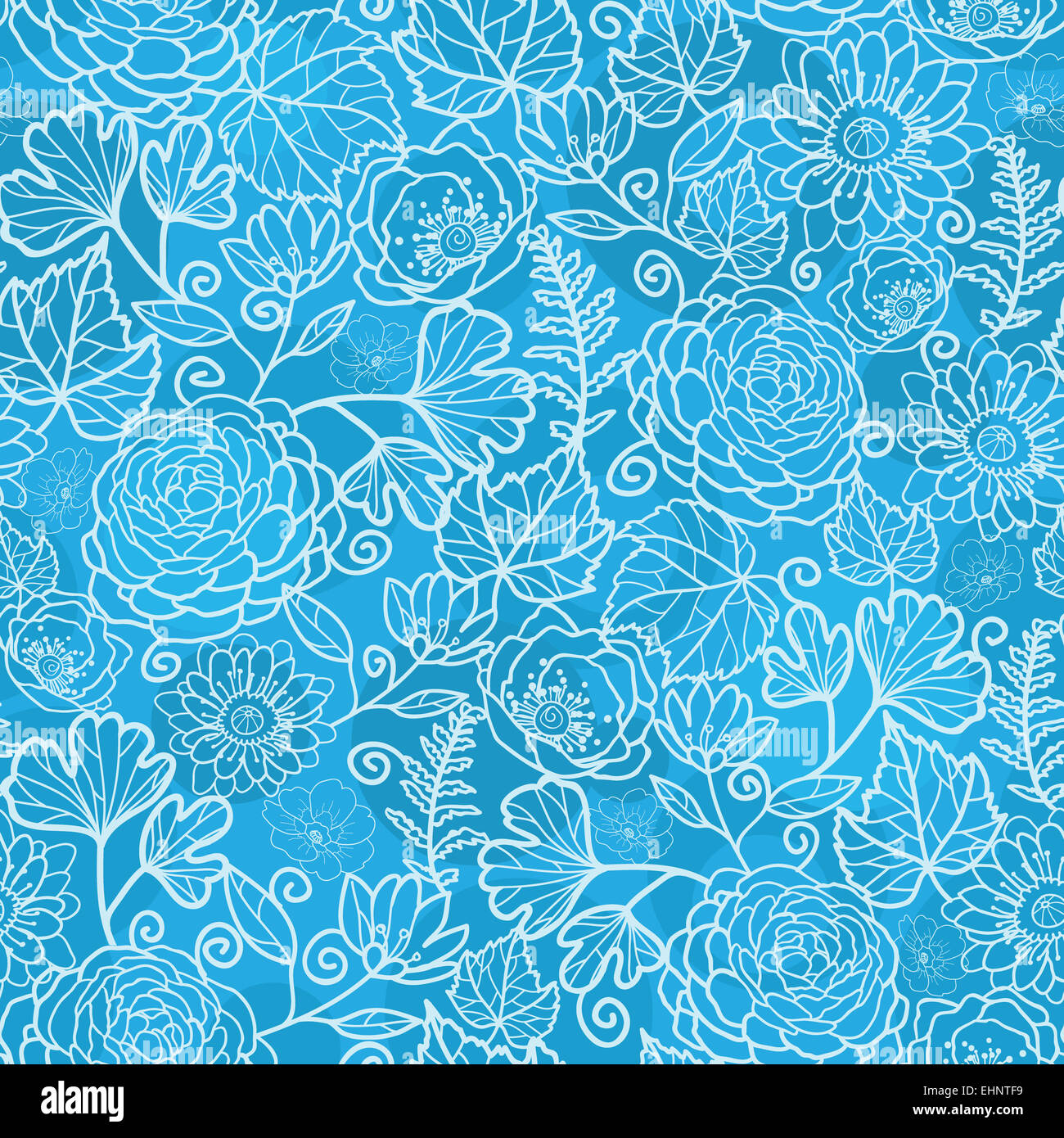 Blue field floral texture seamless pattern background Stock Photo - Alamy
