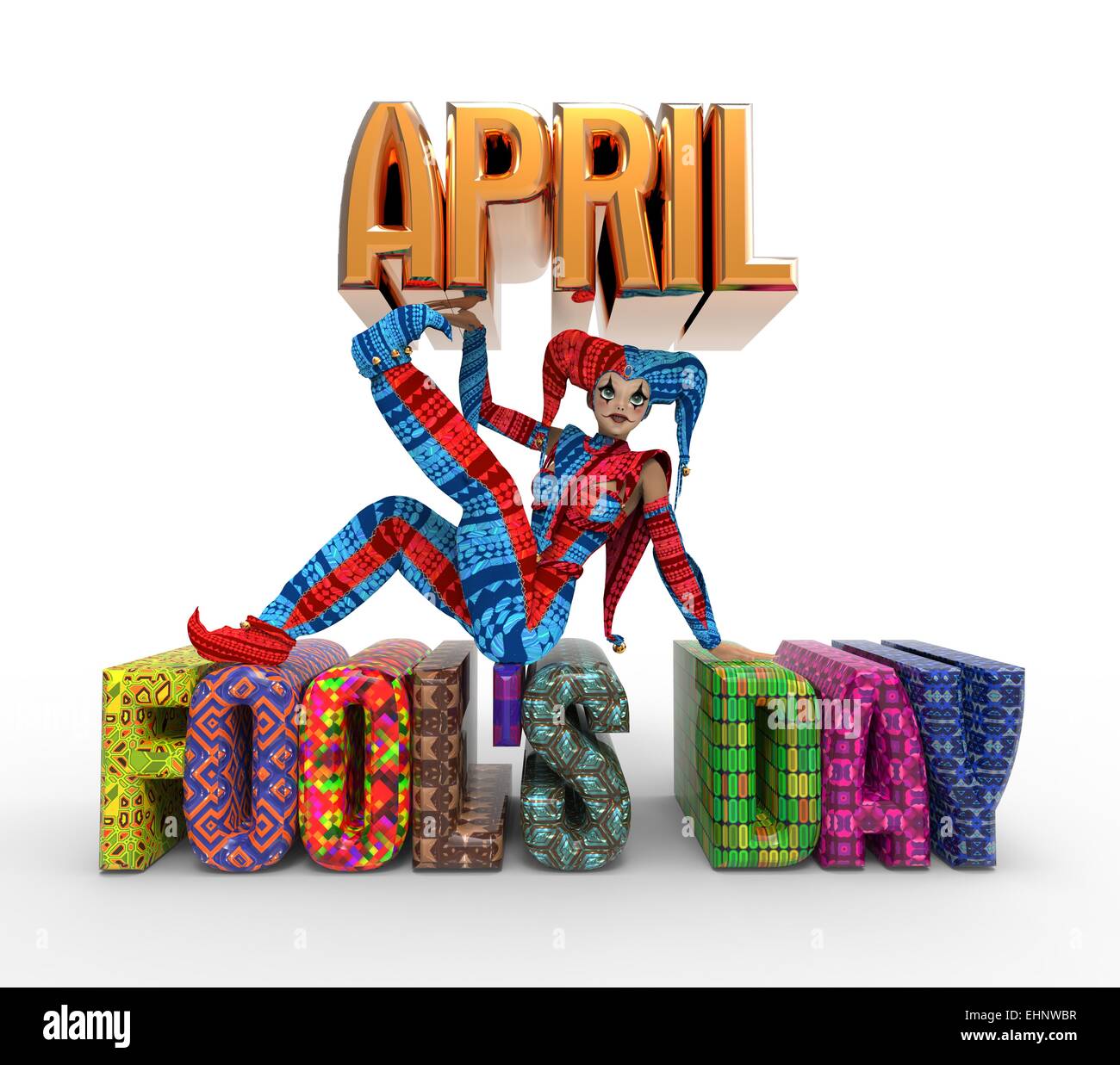 3D rendering clipart celebrating april fool's day Stock Photo - Alamy