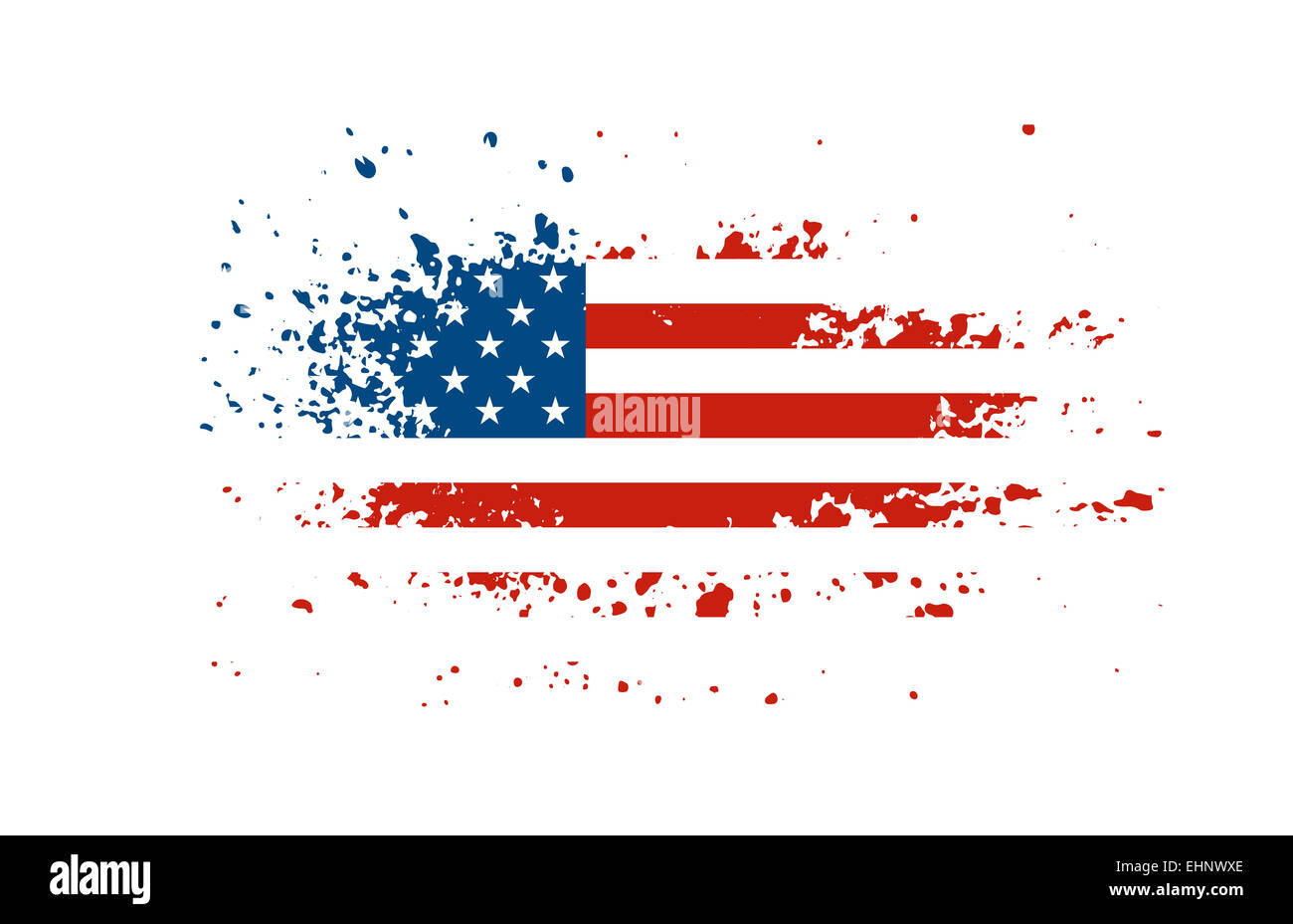 Grunge american ink splattered flag Stock Photo - Alamy
