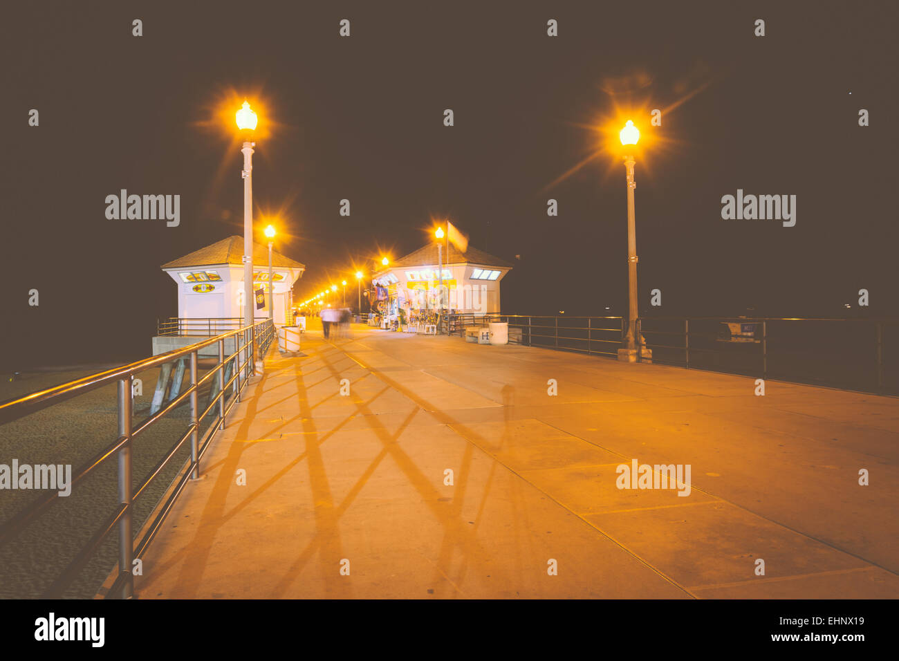 The pier at night, in Huntington Beach, California Stock Photo - Alamy
