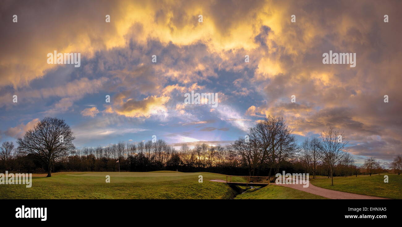 sunset golf course Stock Photo - Alamy