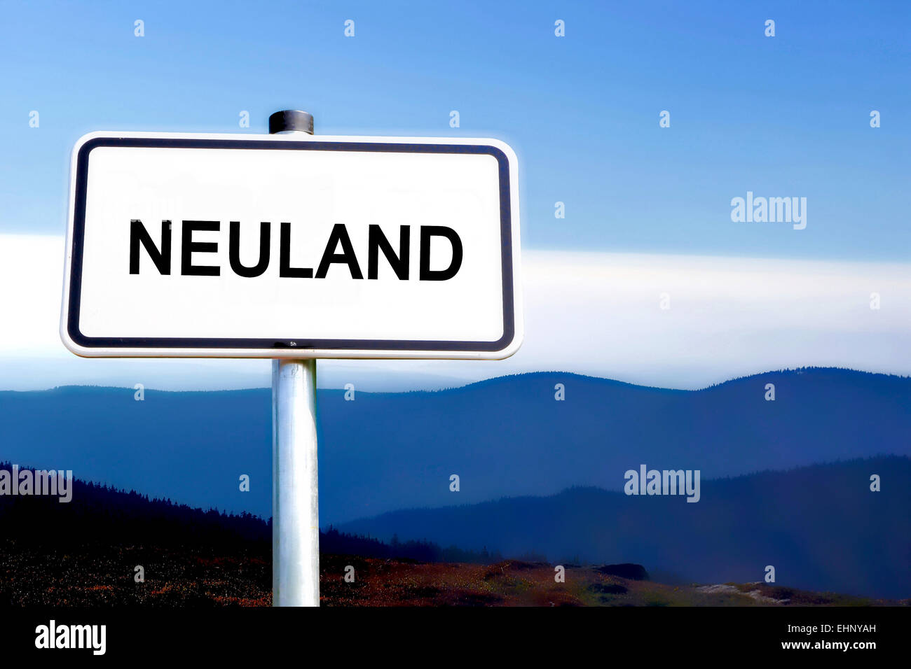 Sign saying new territory Stock Photo - Alamy