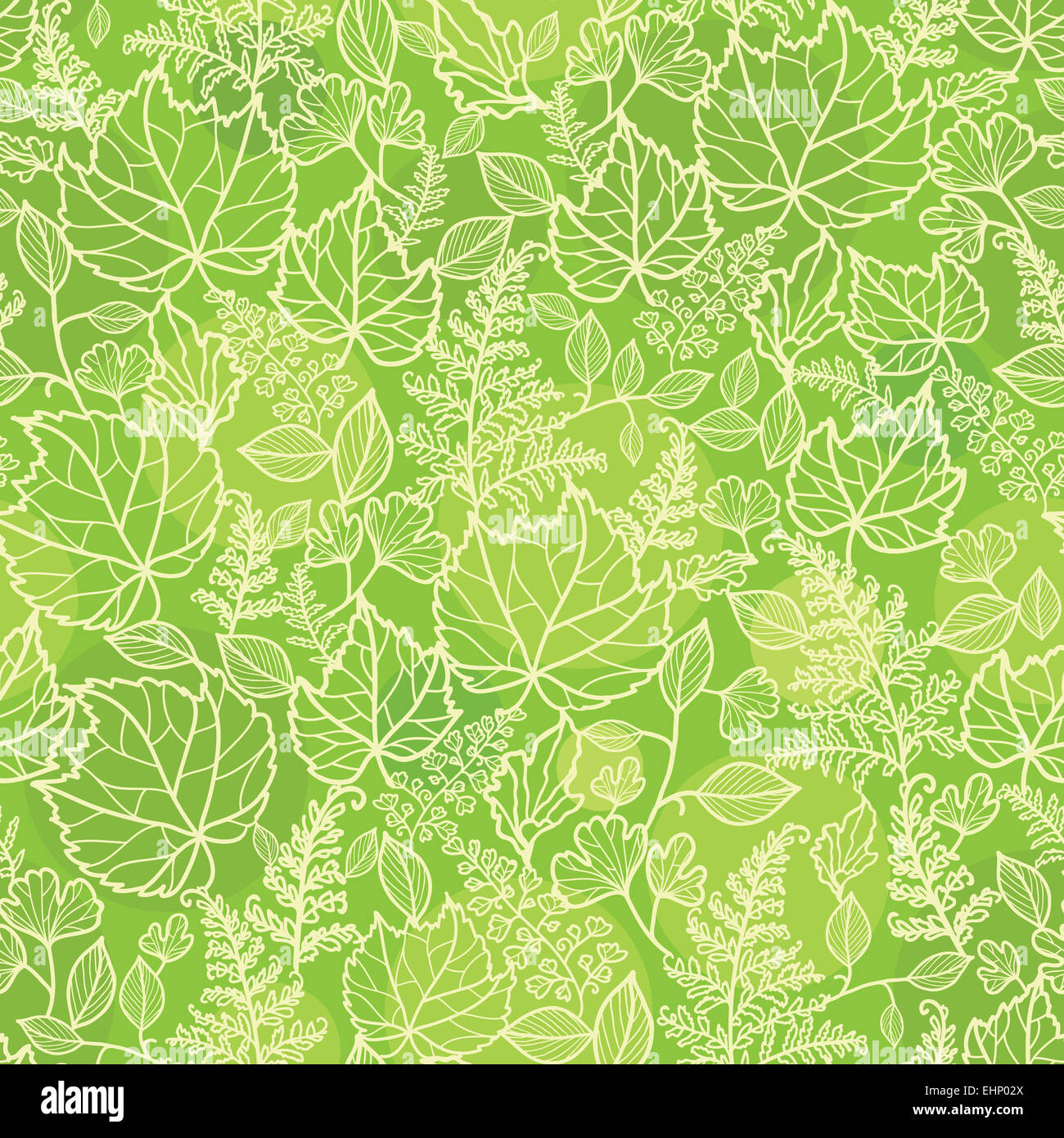 Green leaves lineart texture seamless pattern background Stock Photo ...