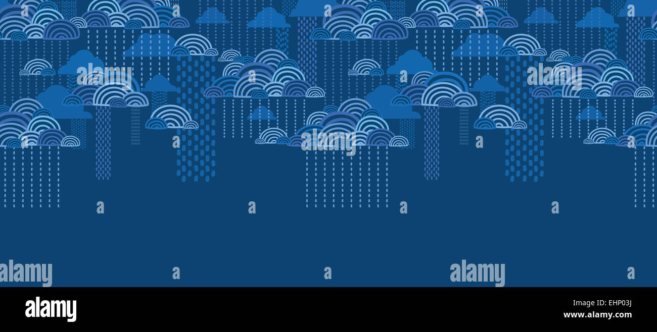 Rain clouds horizontal seamless pattern background border Stock Photo ...