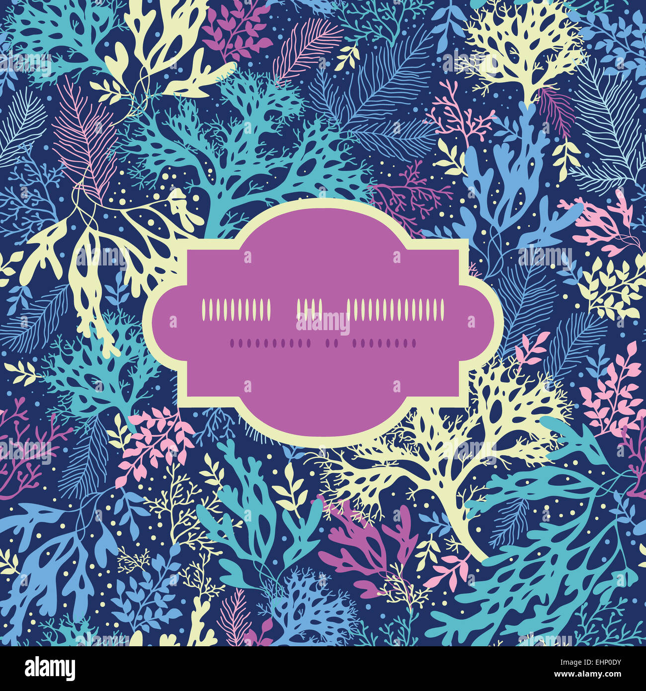 Underwater seaweed frame seamless pattern background Stock Photo - Alamy