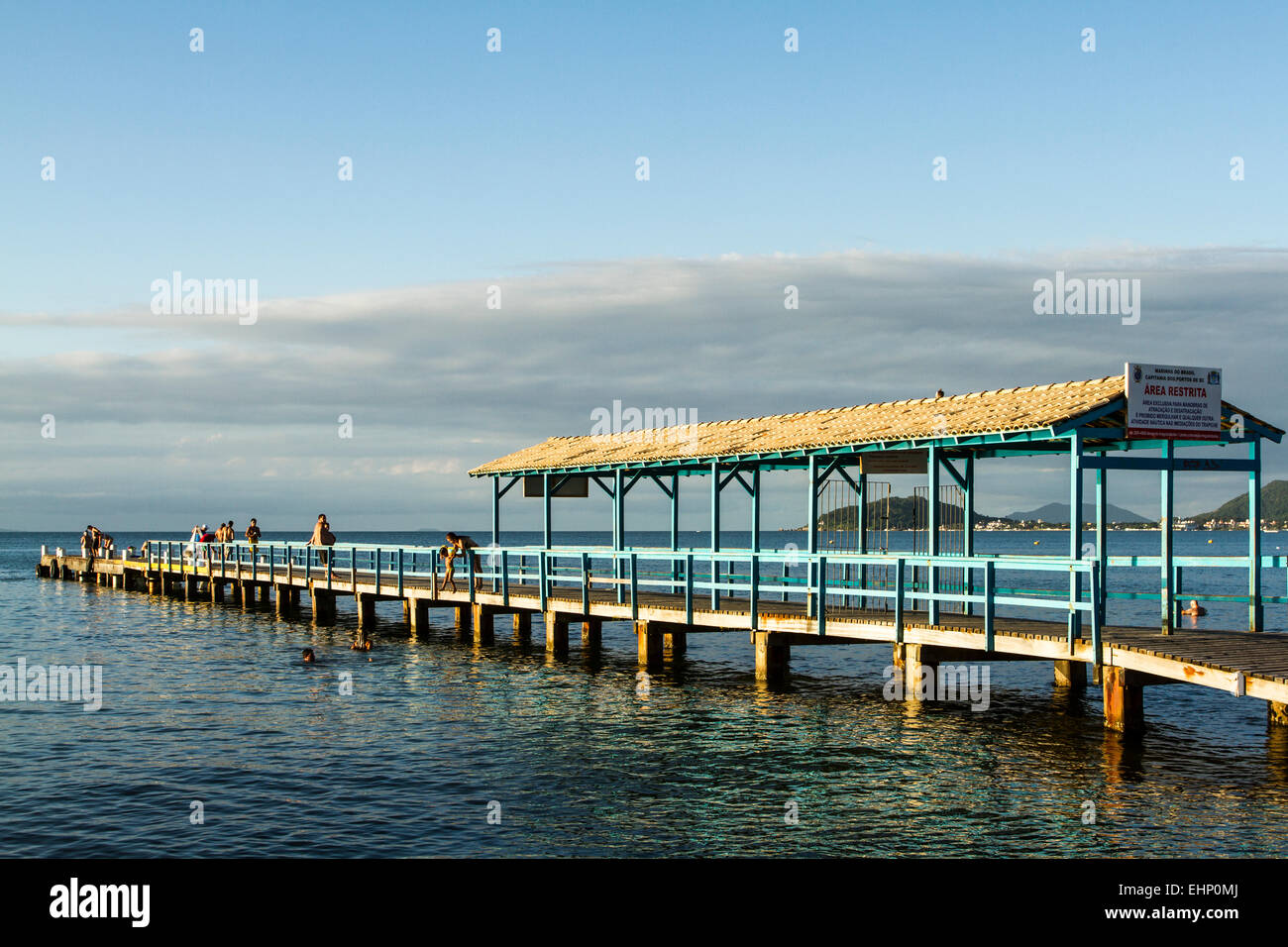 Pier at Canasvieiras Beach. Florianopolis, Santa Catarina, Brazil Stock ...