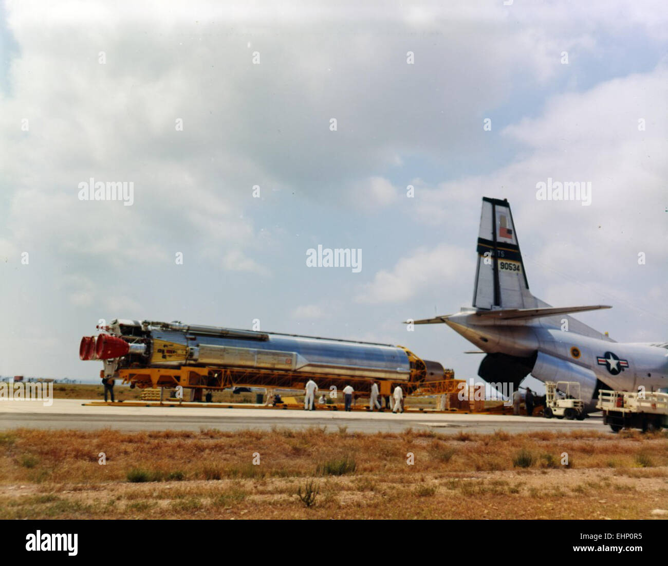 Photograph of the loading process for an AC-6 transport aircraft ...