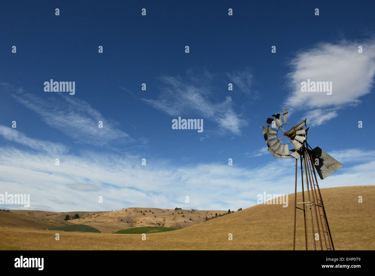 A damaged windmill in farming communities of New Zealand Stock Photo ...