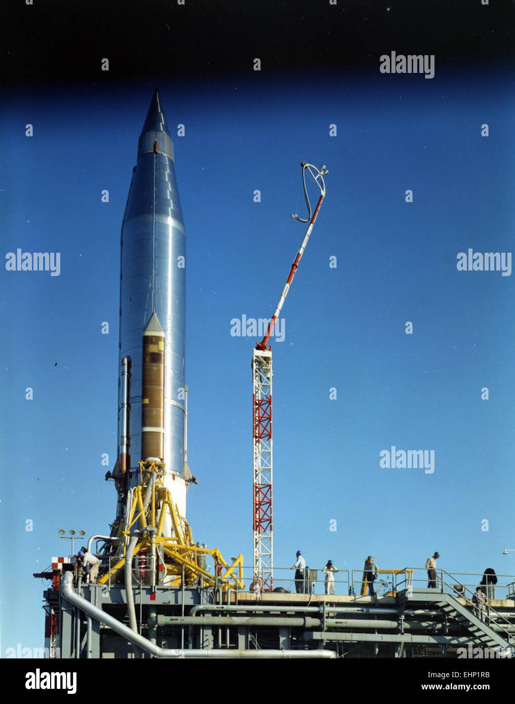 Atlas 10B on pad--Tower Away box Stock Photo - Alamy