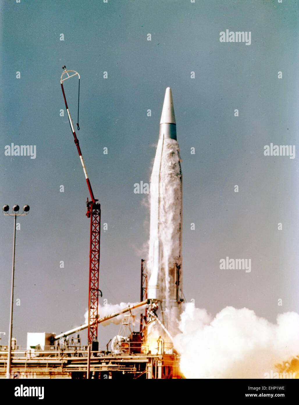 A photograph of the Atlas 32E missile liftoff on November 10, 1961 ...