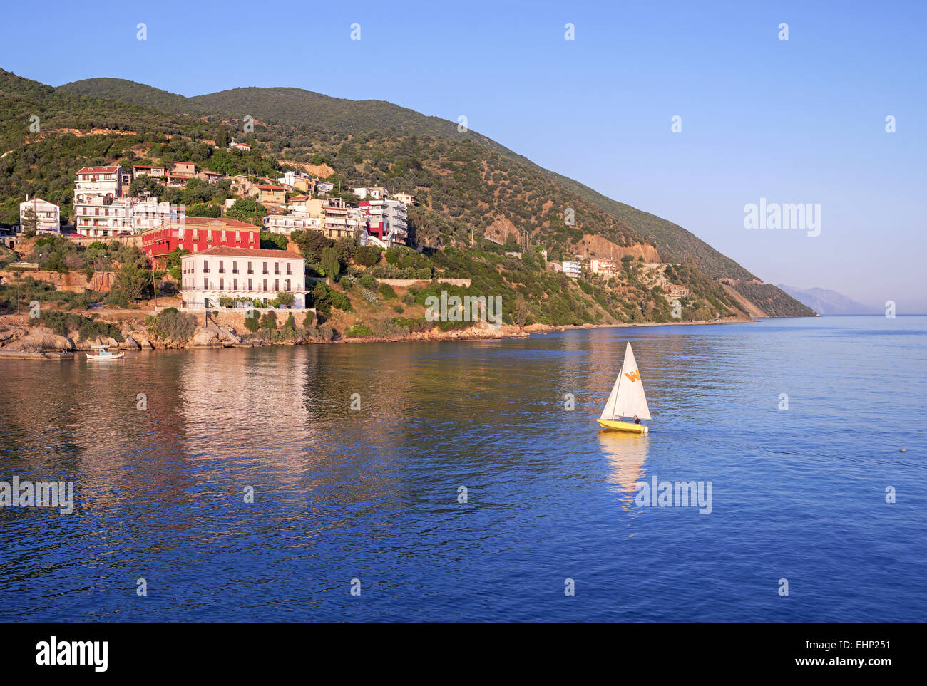 View at Edipsos, the famous spa city of Greece in Evia island Stock ...