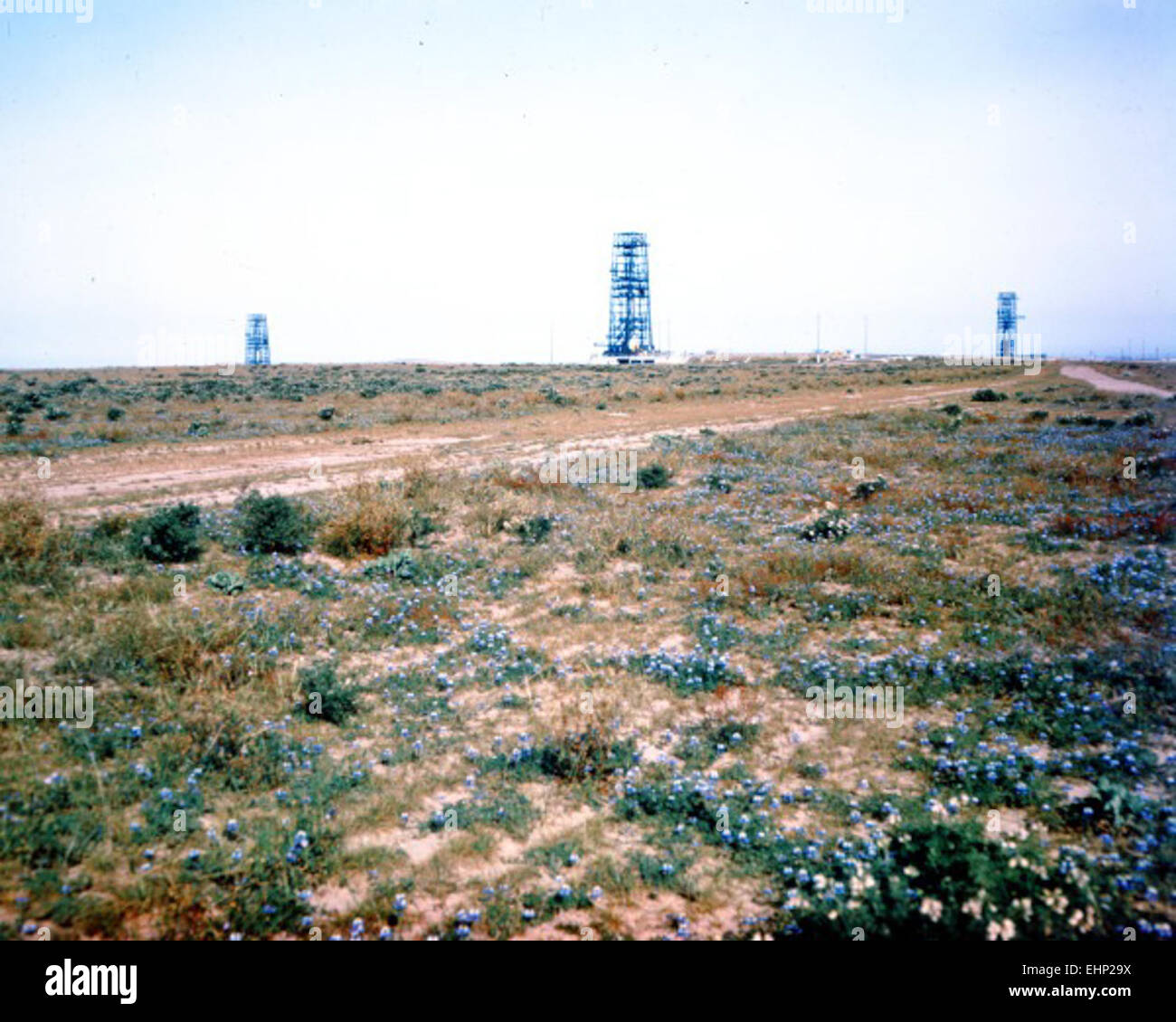 Photograph of the Atlas rocket on the launch pad without any payload ...