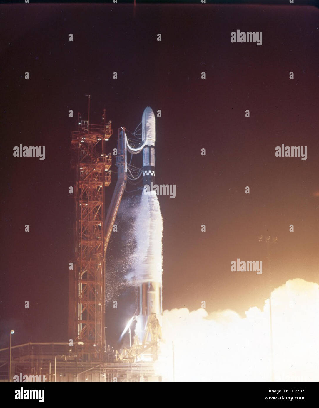 This image depicts the liftoff of an Atlas-Agena rocket on October 16 ...